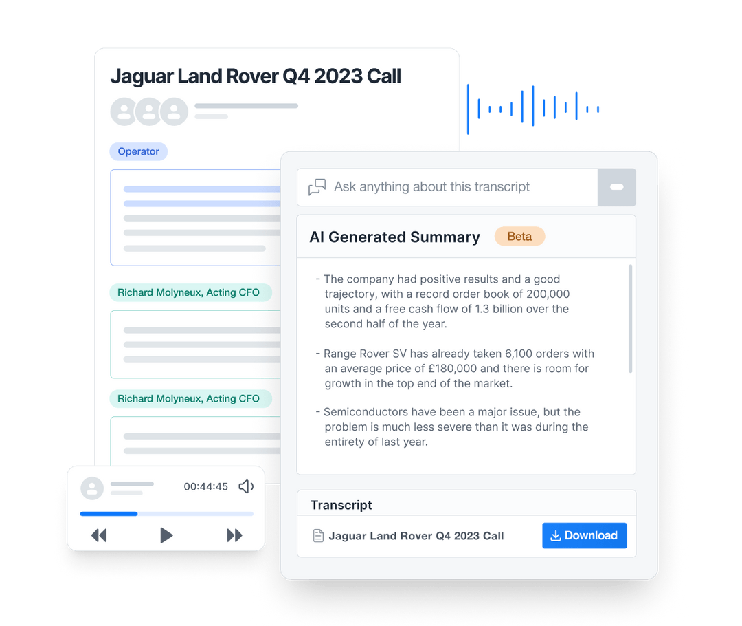 AI Earnings Transcripts Tool For Debt Markets | 9fin